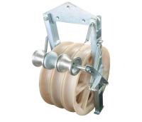 China Transmission Line Tools Conductor Stringing Block Pulley With Grounding Wheels for sale