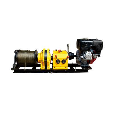 China 5 Tons Gasoline Engine Powered Winch With Drum And Rope 15mm 50m for sale