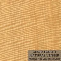 China Natural Anigre Wood Veneer Sheets Specially Figured Grain Red Color for sale