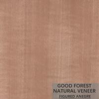 China Natural Anigre Wood Veneer Sheets Specially Figured Grain Red Color for sale