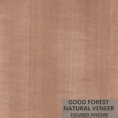 China Natural Anigre Wood Veneer Sheets Specially Figured Grain Red Color for sale
