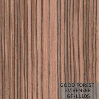 China EV Veneer Zebra Engineered Wood Veneer Natural Color Straight Grain for sale