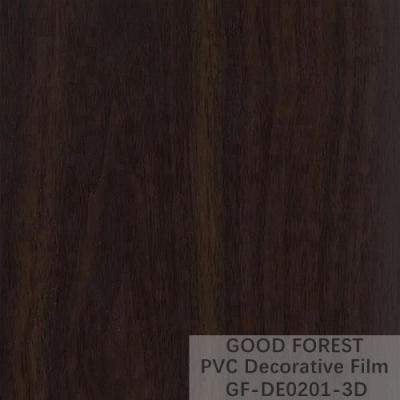 China Decorative Black PVC Film 1260mm - 1330mm Width Wooden Grain for sale