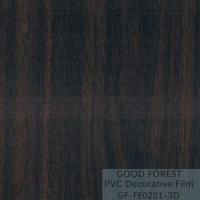 China Decorative Black PVC Film 1260mm - 1330mm Width Wooden Grain for sale