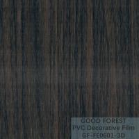 China Decorative Black PVC Film 1260mm - 1330mm Width Wooden Grain for sale