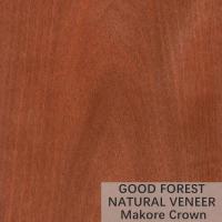 China Color Makore Natural Wood Veneer Crown Cut Grain Customized Service for sale