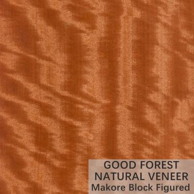 China Color Makore Natural Wood Veneer Crown Cut Grain Customized Service for sale