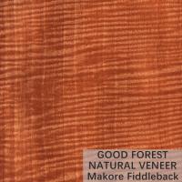 China Color Makore Natural Wood Veneer Crown Cut Grain Customized Service for sale