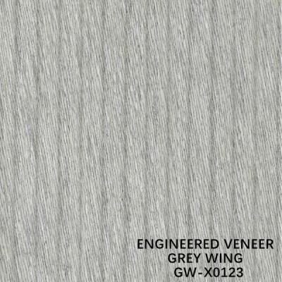 China ISO Decoration 3100mm Engineered Wood Veneer Unusual Wing Exotic Grain Grey Color GW-X0123/X0133 for sale
