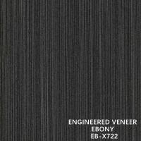 China Door And Windows Slice Cut Recon Ebony Wood Veneer X722 Fineline Grain Black Color ISO for sale