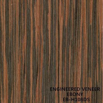 China Cabinet Face Fancy Recomposed Ebony Wood Veneer Brown Color H108DS Straight Grain for sale