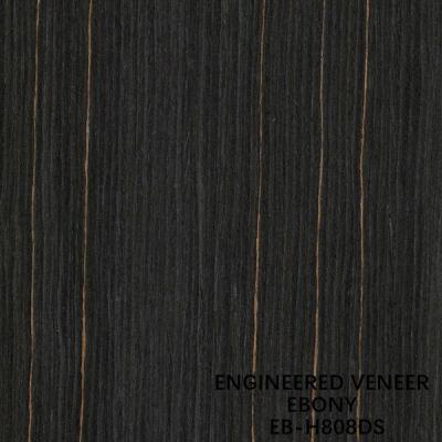 China Door Face Simulation Ebony Wood Veneer H808DS Straight Grain Double Color 2500-3100mm for sale