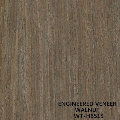 China Brown Simulation Black Walnut Wood Veneer H651S Quarter Cut Straight Grain For Hotel 0.4mm for sale