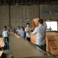 China Decoration Natural Anigre Wood Veneer Flat Cut Crown Grain 0.18-0.55 mm Thickness for sale