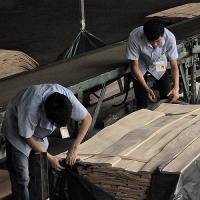 China Fleeced Back Natural Mahogany Wood Veneer 0.5mm Special Crotch For Hotel Decoration for sale