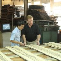China Fleeced Back Natural Mahogany Wood Veneer 0.5mm Special Crotch For Hotel Decoration for sale