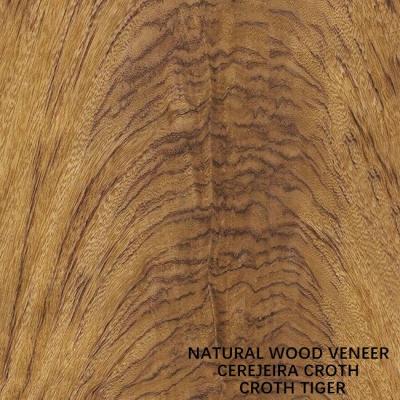 China America Natural Cherry Crotch Veneer Specially Tiger Grain For Hotel Decoration for sale