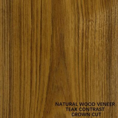 China Cabinet / Door Contrast Black Line Crown Grain Natural Teak Wood Veneer 0.15-0.55mm for sale