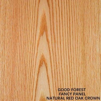 China Red Oak Fancy Mdf Crown Grain Wood Veneer Slip Match Furniture Material for sale