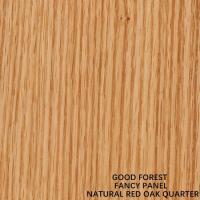 China Natural Red Oak Wood Veneer Fancy Mdf / Chipboard Straight Grain For Cabinet Panels 2440/2745/3050mm Length for sale