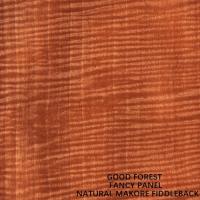 China Cabinet Panels Faced Natural Makore Wood Veneer Fiddleback Grain Slip 2440x1220mm for sale