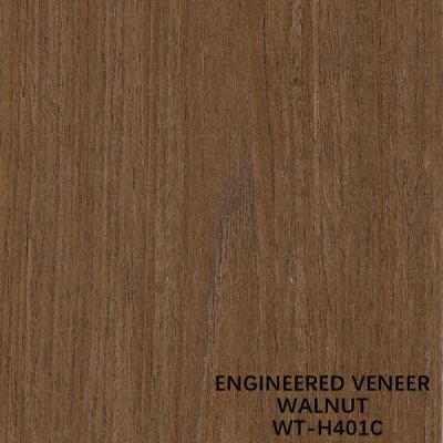 China Crown Grain Engineered Wood Veneer Length 2500/2800/3100mm For Hotel Decoration Brown Color WT-H401C for sale