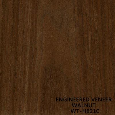 China Crown Grain Dark Brown Color Walnut Wood Veneer For Cabinet Face 2500-3100mm Customized WT-H821C for sale