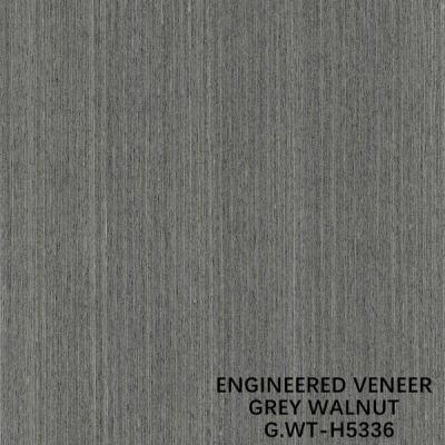 China Engineered Walnut Wood Veneer Silver Color Straight Fine Line Grain For Door And Cabinet Face WT-H5336 for sale