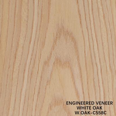China White Oak Engineered Wood Flat Cut Veneer Crown Grain 558C For Hotel Decoration for sale