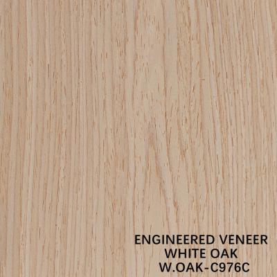 China Reconstituted Decorative Engineered Wood Veneer White Oak 976C Crown Grain 0.15-0.55mm for sale
