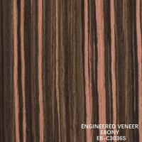China Artificial Ebony Wood Veneer Vertical Grain Red Color 2200-3100mm Length For Hotel Decoration EB-C1519S / 3036S / 3050S for sale