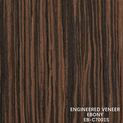 China Fancy Recomposed Ebony Wood Veneer Quarter Straight Grain Fleeced Back For Hotel And Cabinet Decoration EB-C7001S / 7064S for sale