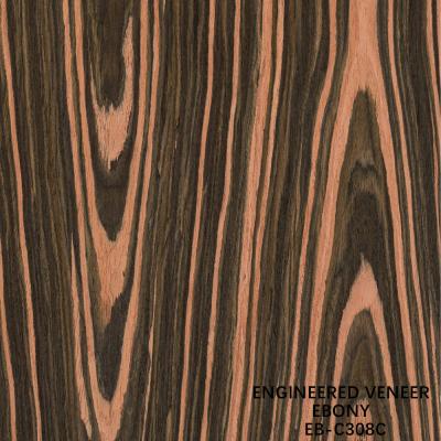 China Reconstituted Engineered Wood Veneer EB-C308C Crown Cut Ebony 0.15-0.60mm Thickness For Car Interior for sale