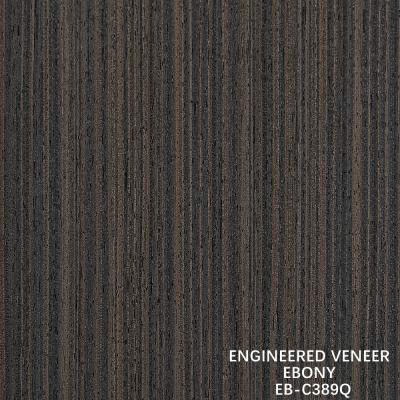 China Brown Engineered Wood Veneer EB-C389Q / 916Q / 1238Q / 1320Q Quarter Cut Ebony Veneer Fineline For Door And Cabinet Face for sale