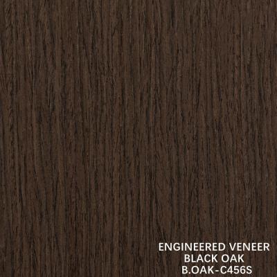 China Fancy Engineered Wood Veneer Black Oak Straight Grain Slice Cut Splicing 1220mm B.OAK-C456S / 617S / 1180S / 1222S for sale