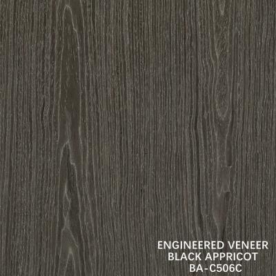 China Top A Engineered Wood Veneer Washed Black Appricot Crown Grain Dark Color For Hotel Cabinet Decoration BA-C506C / 507C / 592C for sale
