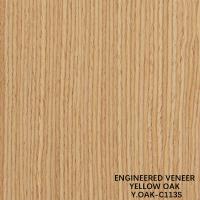 China Recon Wood Veneer Yellow Oak Vertical Grain Quarter Cut 3050*640mm For Hotel Decoration 113S / 335S for sale