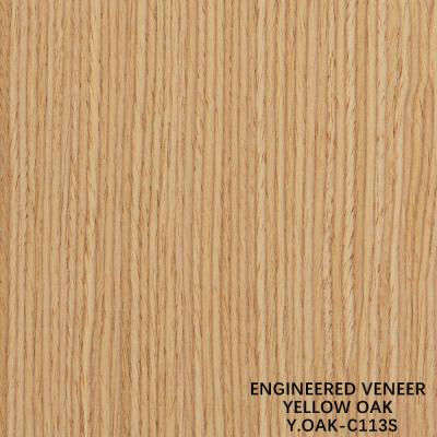 China Recon Wood Veneer Yellow Oak Vertical Grain Quarter Cut 3050*640mm For Hotel Decoration 113S / 335S for sale