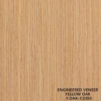 China Recon Wood Veneer Yellow Oak Vertical Grain Quarter Cut 3050*640mm For Hotel Decoration 113S / 335S for sale