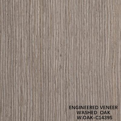 China Reconstituted Washed Oak Wood Veneer Slice Cut Technics Vertical Grain Standard Size 2500*640mm Indoor Decorative Board W.OAK-1439S / 1580S / 1591S for sale