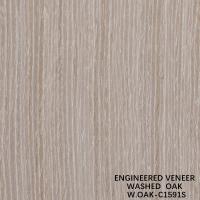 China Reconstituted Washed Oak Wood Veneer Slice Cut Technics Vertical Grain Standard Size 2500*640mm Indoor Decorative Board W.OAK-1439S / 1580S / 1591S for sale