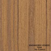 China Engineered Teak Wood Veneer Sheet Faced Fancy Panel Crown Grain 0.55mm Thickness For Cabinet TK-829C/1641C for sale