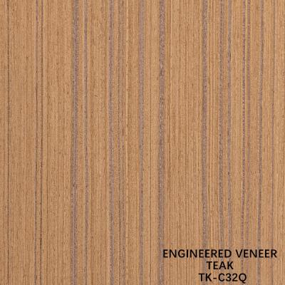 China Quarter Cut Of Engineered Teak Veneer 2500*640mm Normal Size Straight Grain For Hotel Decoration TK-32Q/1690Q for sale