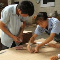 China Blue Cat'S Eye engineered wood veneer X809 Specially  Ring Grain Customized 0.55mm thickness for sale