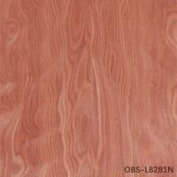 China New Design Of Reconstituted Wood Veneer Phoenix'S Tail Figure Obs-L8281n/858n Red Color For Hotel Decoration 0.45mm for sale