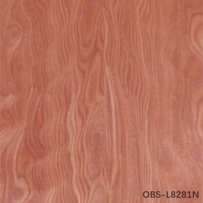China New Design Of Reconstituted Wood Veneer Phoenix'S Tail Figure Obs-L8281n/858n Red Color For Hotel Decoration 0.45mm for sale