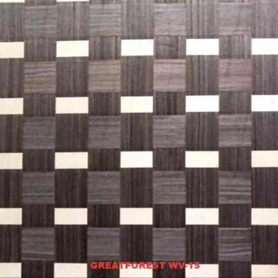 China 0.55mm Woven Wood Veneer Lattice Texture Customizable Not Paper For Advanced Club for sale