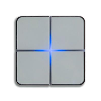 China KNX Smart Automation System Smart Home Hotel Wall Switch Intelligent Grey Aluminum Brushed 4 Full Touch Push Button Metal Panel for sale