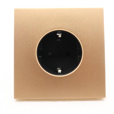 China 86mm Aluminum Panel German Standard Home Electrical Wall Switch Socket EU 220V 16A Euro Wall Socket with Touch Panel Feature for sale