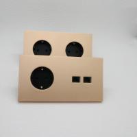 China 86mm Aluminum Panel German Standard Home Electrical Wall Switch Socket EU 220V 16A Euro Wall Socket with Touch Panel Feature for sale